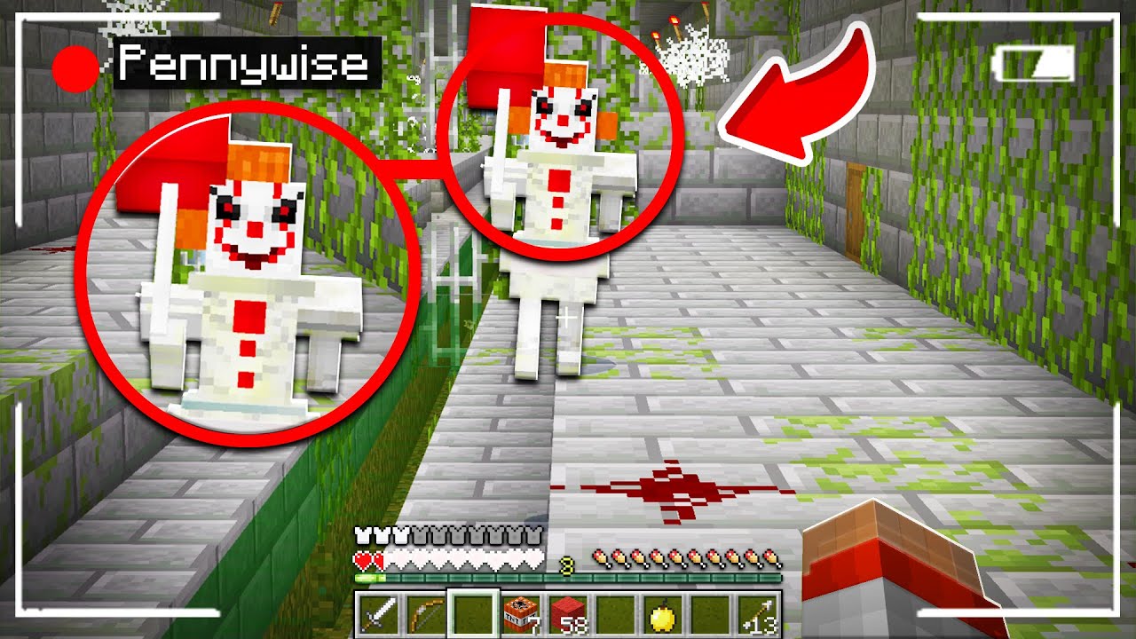 When you see this SCARY CLOWN in Minecraft, RUN AWAY! - YouTube
