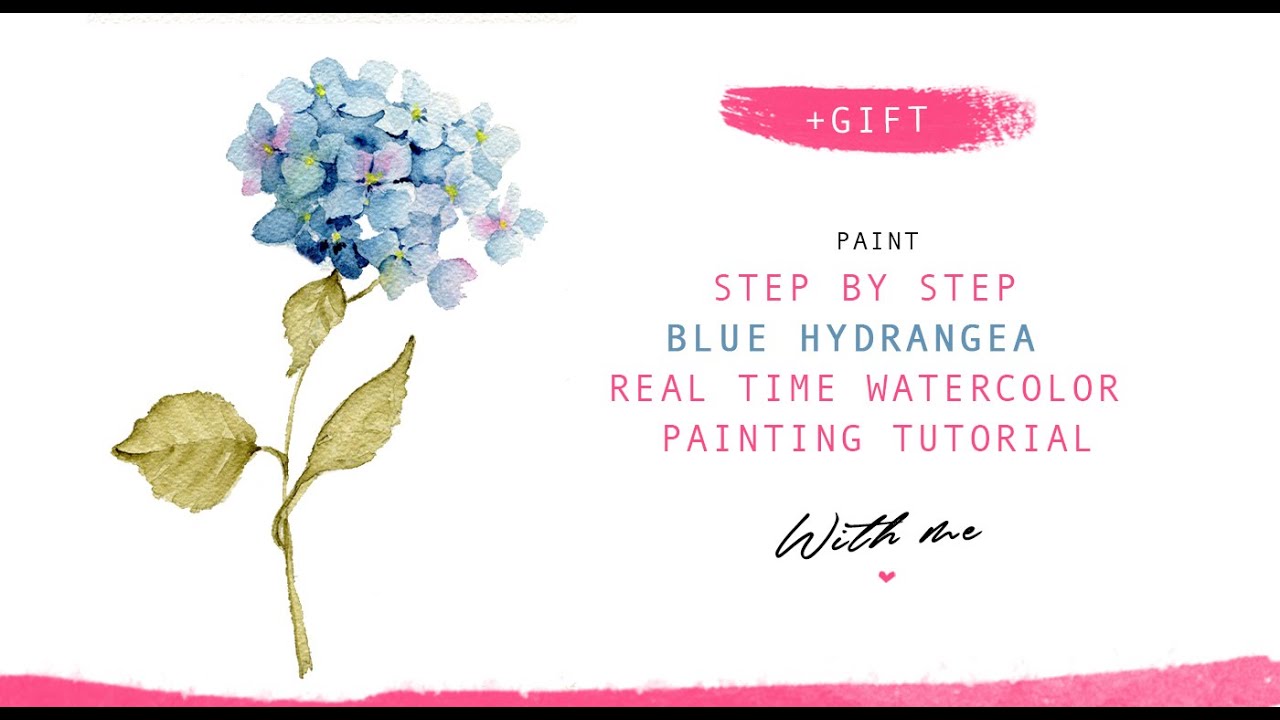 Step by Step Blue Hydrangea • REAL TIME Watercolor Painting Tutorial ...
