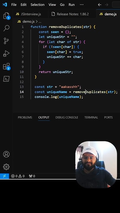 How to remove duplicate characters from string using spread operator #javascript #shorts #coding ...