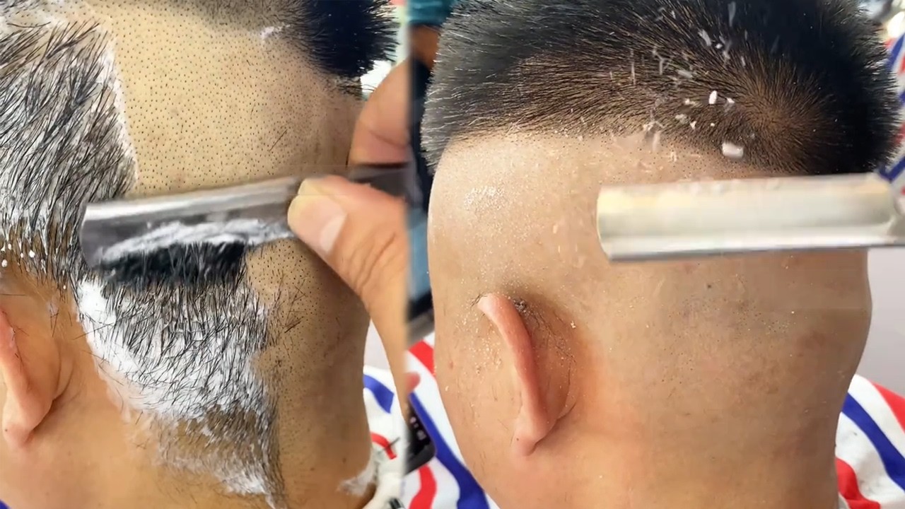 💈Watch this masterful head-shaving technique. Removes a lot of dead ...
