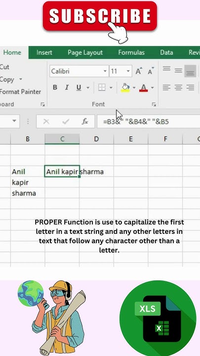 How to join the Text in Excel | Use of PROPER Function in Excel #engineersworld #microsoftexcel ...