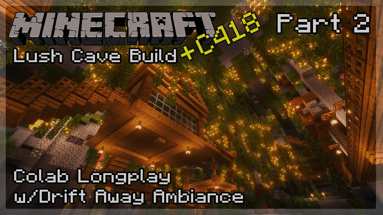 🌸Rainy Minecraft Lush Cave House Build Longplay Part 2 w/C418 Music ...