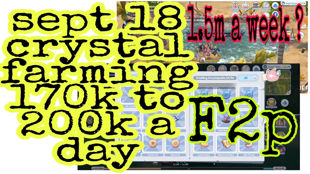 ragnarok x F2p player crystal farming by roronoa zoro weeky crystal ...