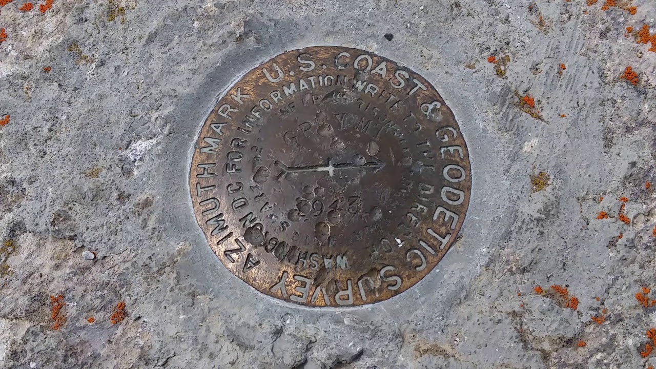 Azimuth Mark US Coast & Geodetic Survey Mark from 1943 on Grey Mountain ...