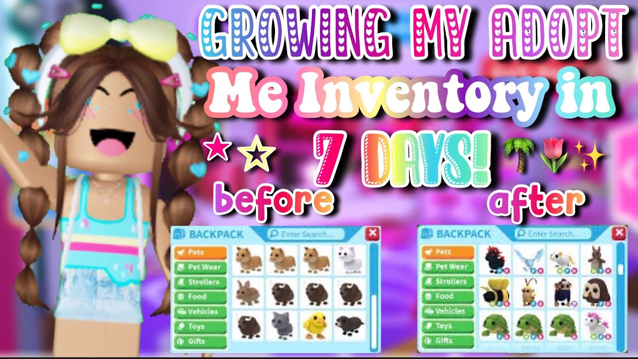 GROWING MY INVENTORY FOR 7 DAYS IN ADOPT ME! | DAY 6 | adorbsxhafii 🎀 ...