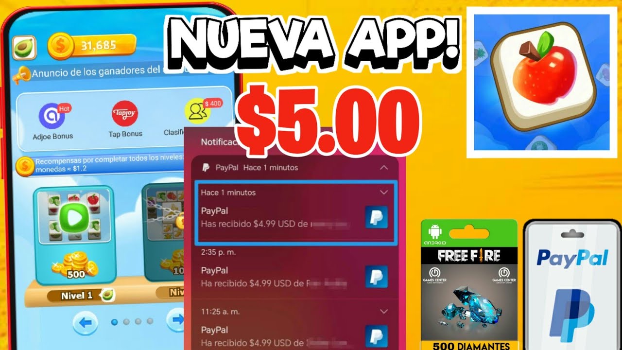 NUEVA APP! 🎮 [FunCrush] Gana Dinero a PayPal 🔥 $0.05 por cada Referido ...