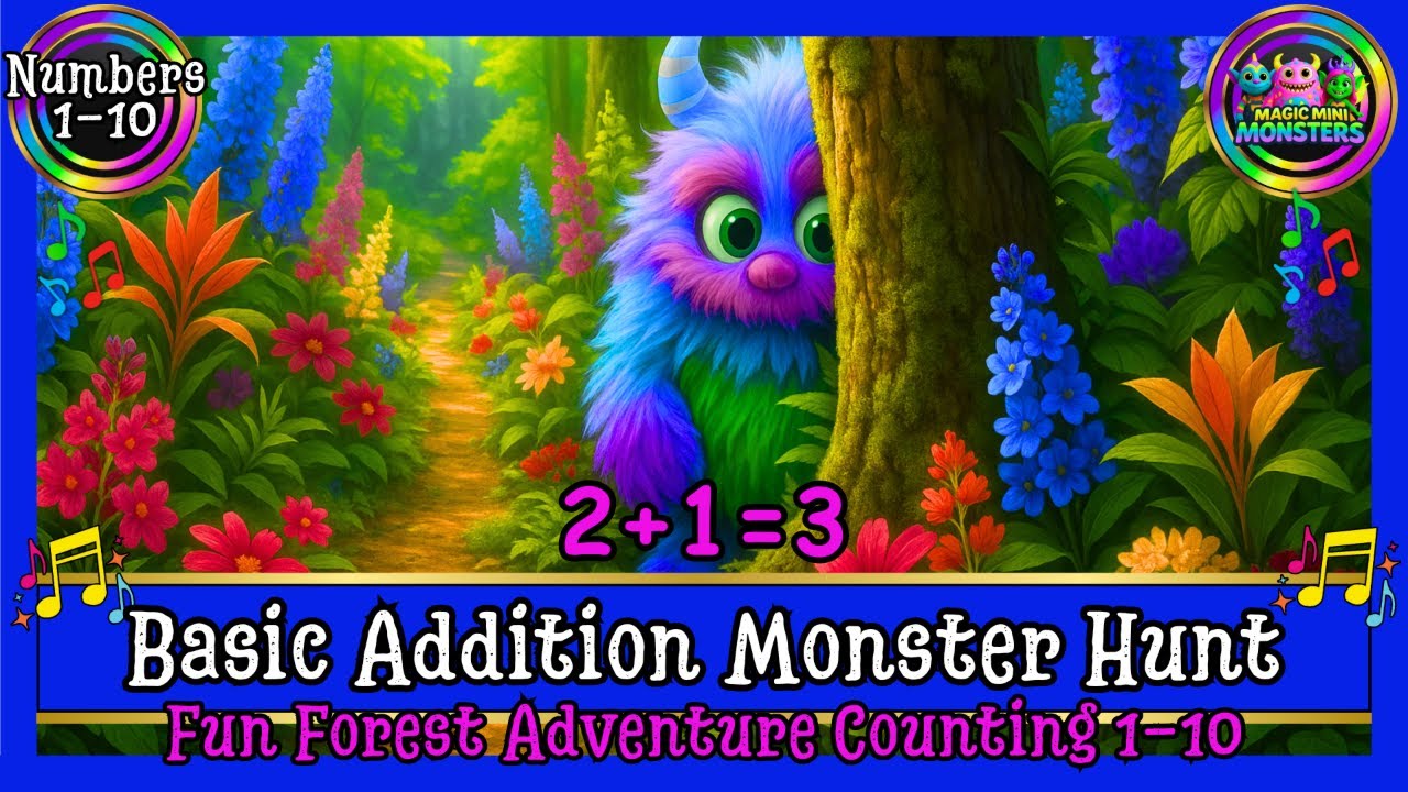 Basic Addition Monster Hunt | Learn to Count 1-10 for Kids | Magic Mini ...