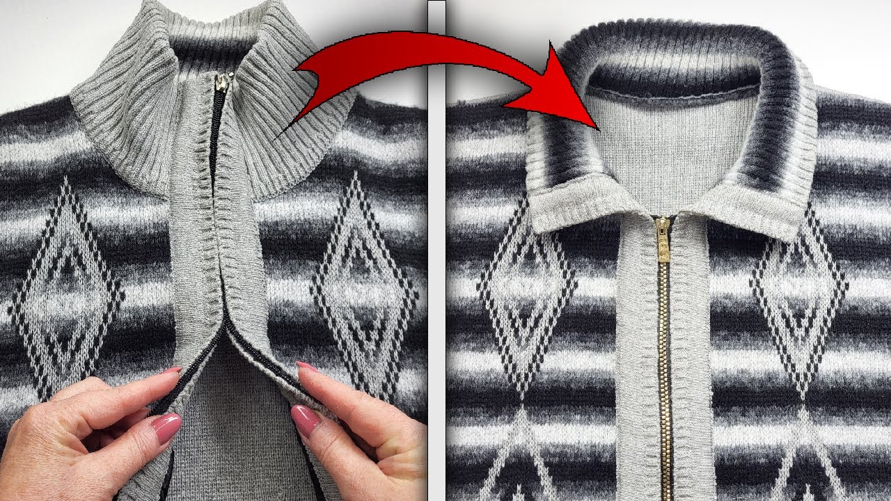 Amazing Sewing Trick: How to Change a Sweater Design with a Zipper ...