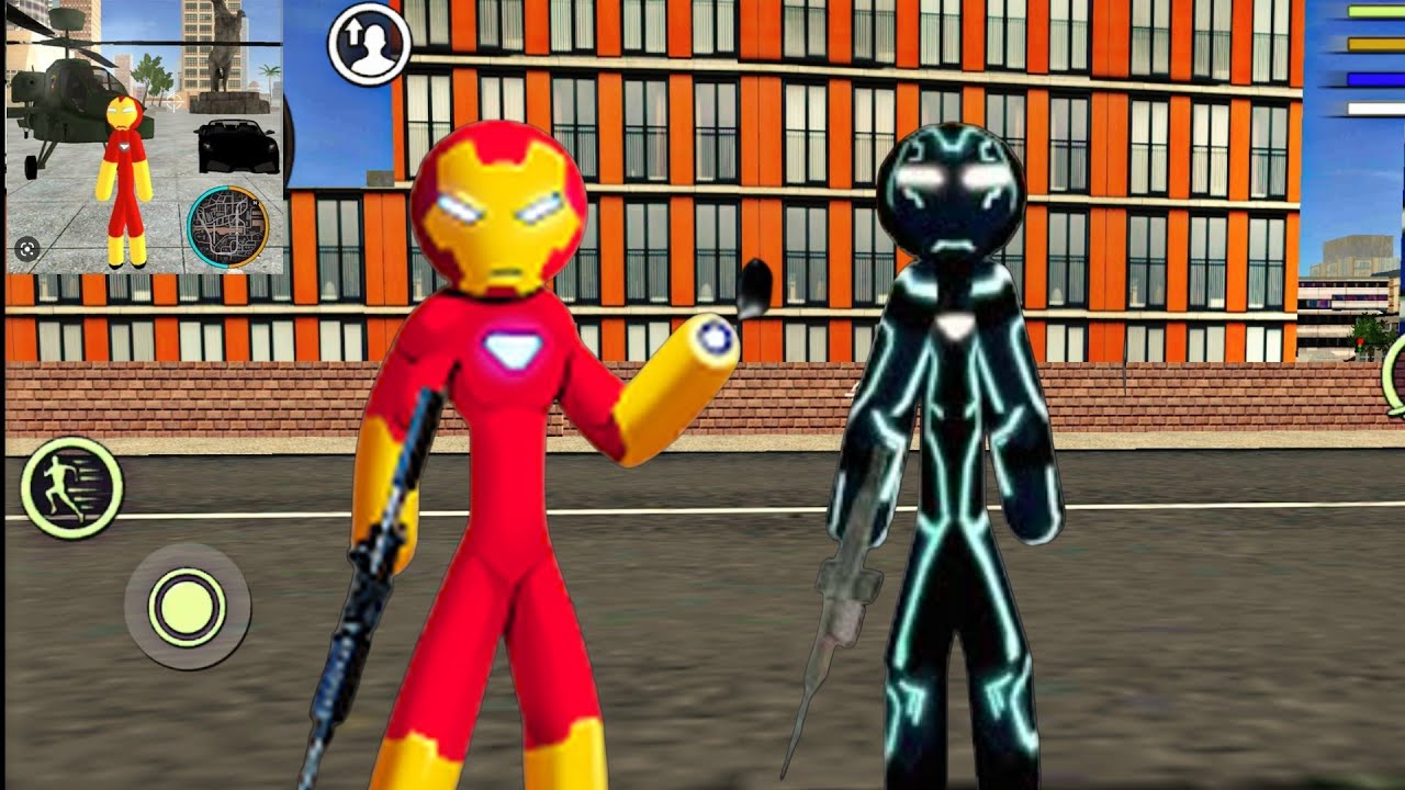 Iron man stickman ropeheros Gangster City Android Gameplay #4 - YouTube