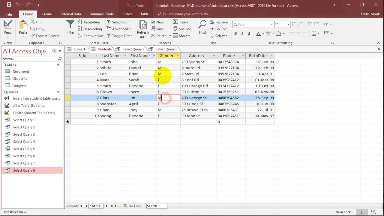 Sql With Microsoft Access 2016 Lesson 10 - Group By, Max, Min, Average 