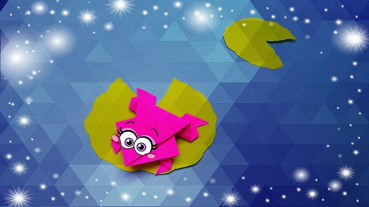 How to make origami jumping frog - paper toy. Paper crafts for kids ...