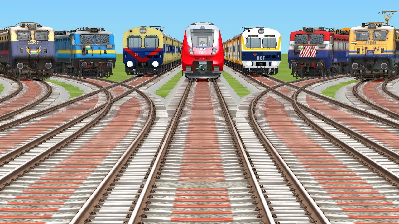 7️⃣ Freight & Express Trains Crossing By Daimond Curve Railroad♻️ ...