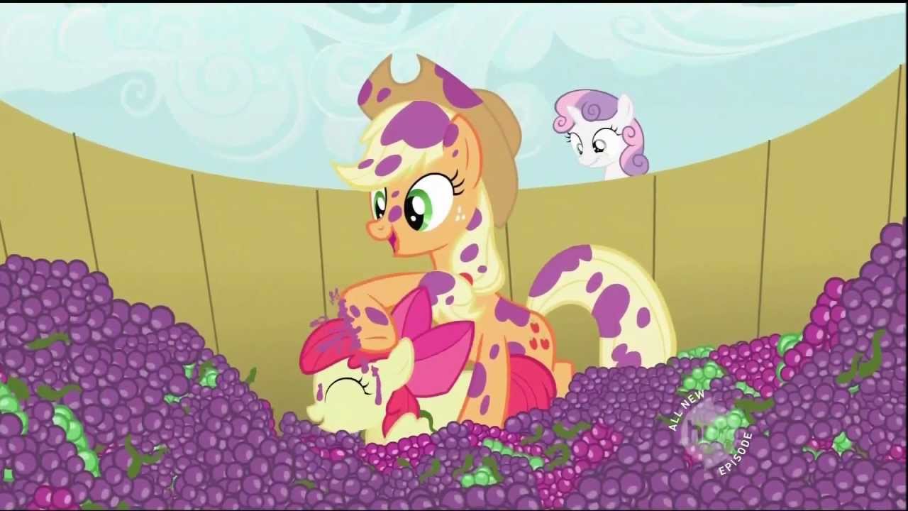 Applejack and Applebloom - Grape Juice Scene - YouTube