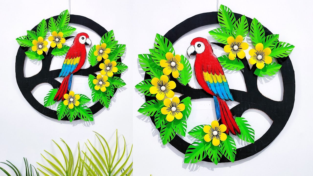 Unique Bird Wall hanging craft | Beautiful Paper crafts for home decor ...