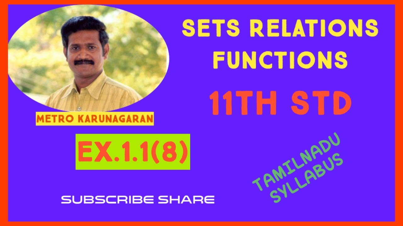 11th Std Maths Ex.1.1(8) For a set A, AxA contains 16 elements and two ...