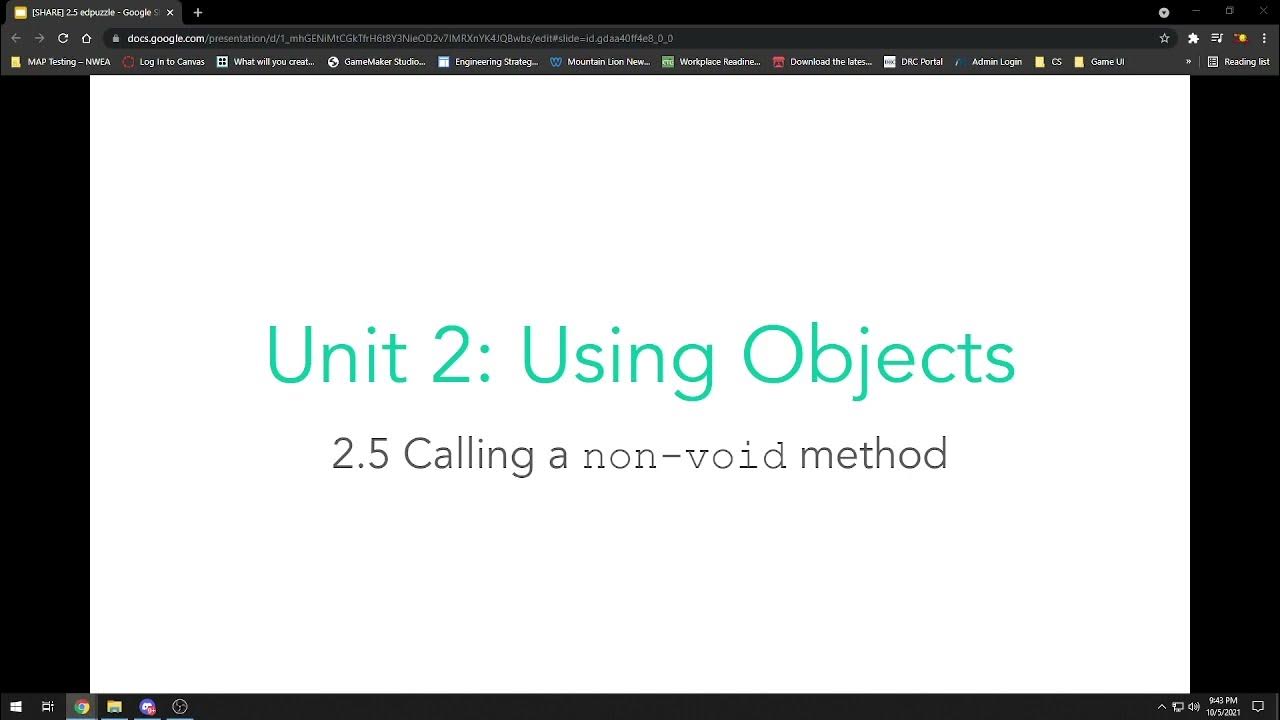 APCSA U2L5: Notes - Calling Methods that Return Values - YouTube