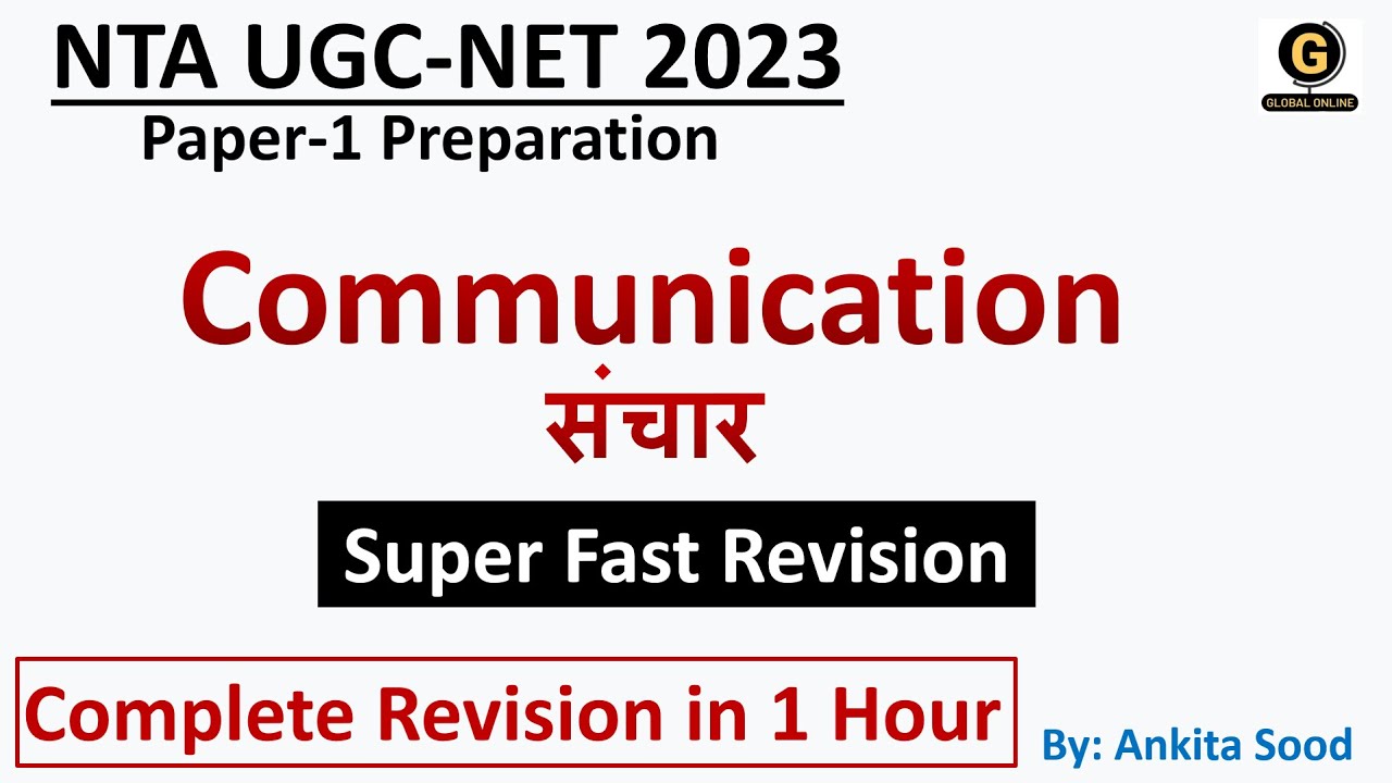 Communication for NTA UGC NET Paper 1 | Communication Complete Revision ...