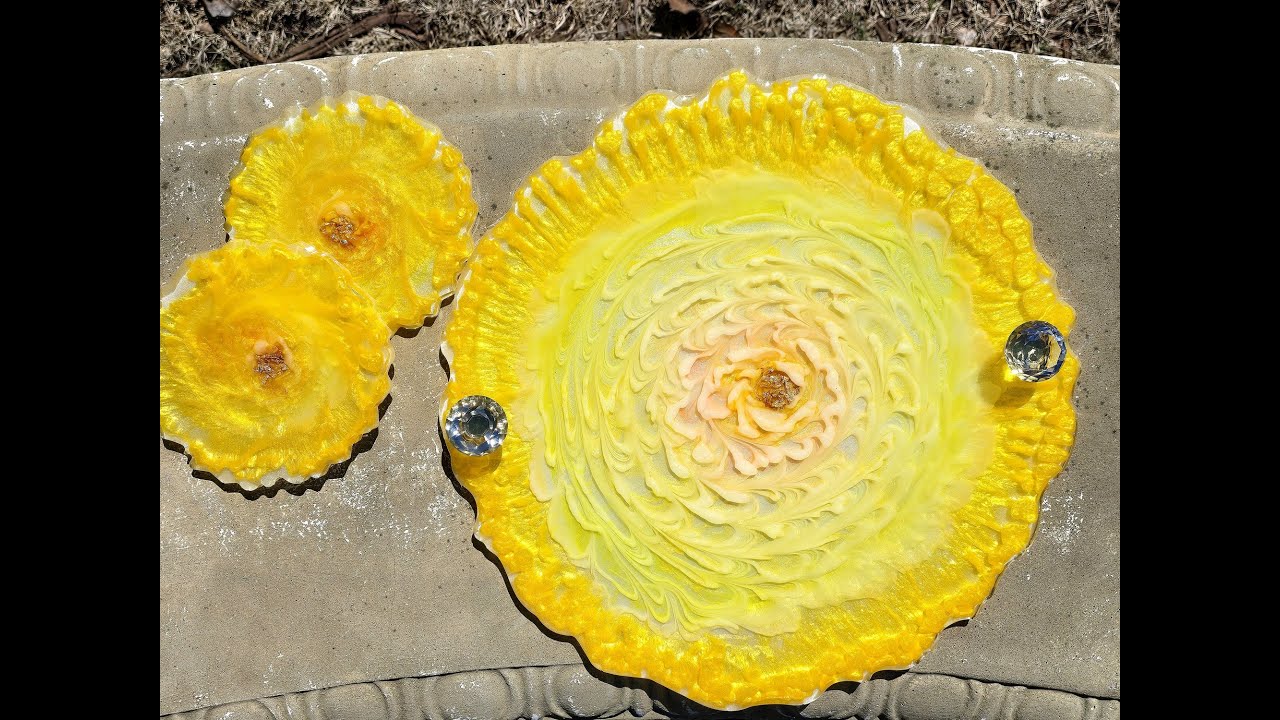 1-967 💛 Mellow Yellow Tray & Coaster Set 💛 FULL RESIN TUTORIAL FOR BEGINNERS 💛 03/10/24 - YouTube