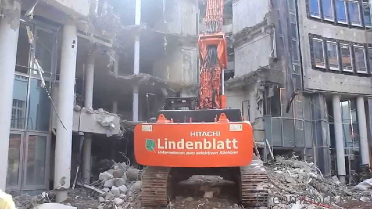 HITACHI ZAXIS 500 high reach demolition strong EXCAVATOR working ...