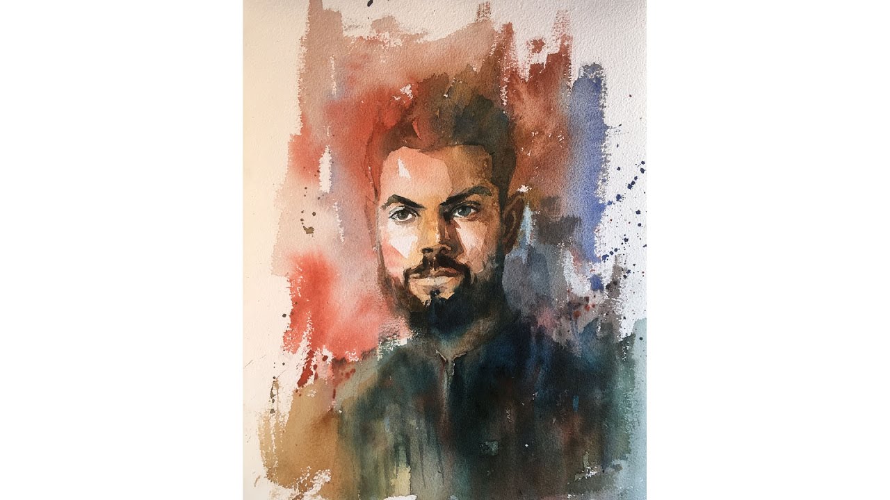 Watercolor Portrait of Virat Kholi by Prashant Sarkar - YouTube