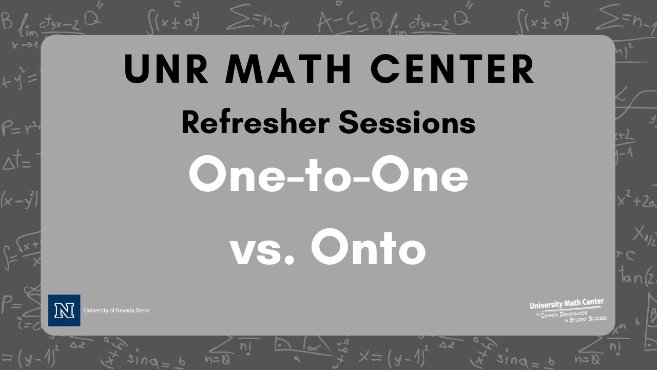 Refresher Session: One-to-One vs. Onto | Linear Algebra - YouTube
