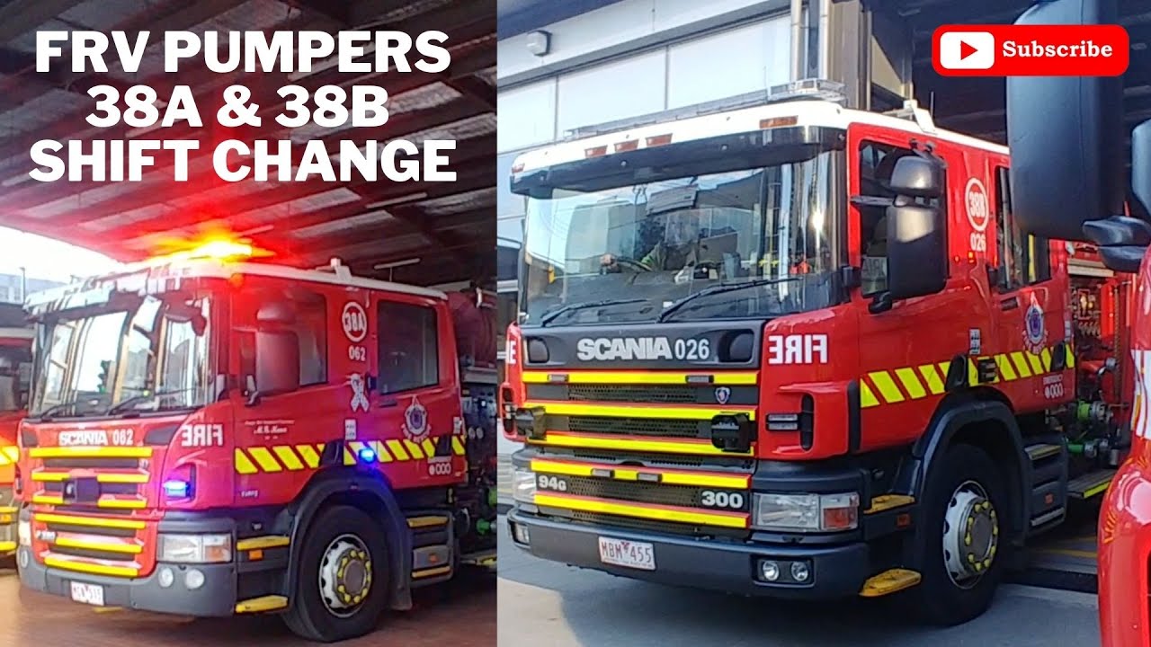 FRV // Pumper 38A & 38B (South Melbourne) - Shift Change W/ Lights ...