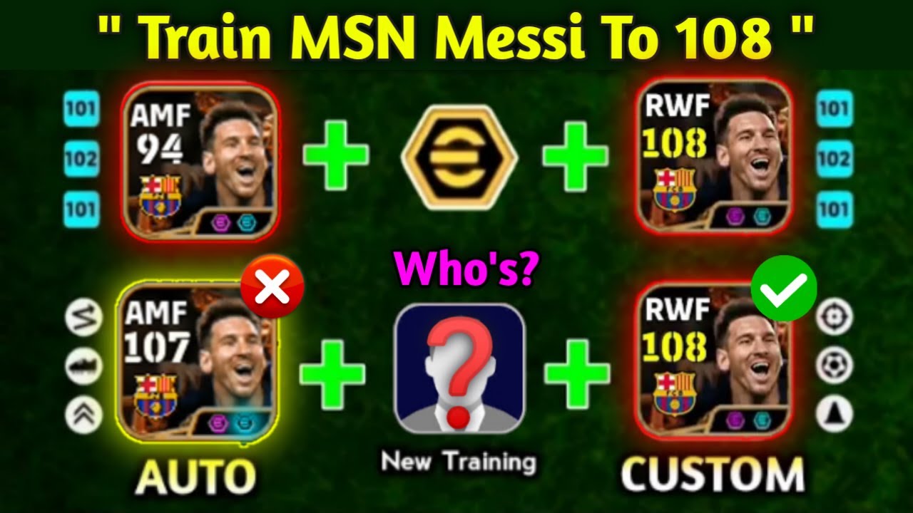 Big Time MSN Lionel Messi 108 Rated Best Training Guide In efootball ...