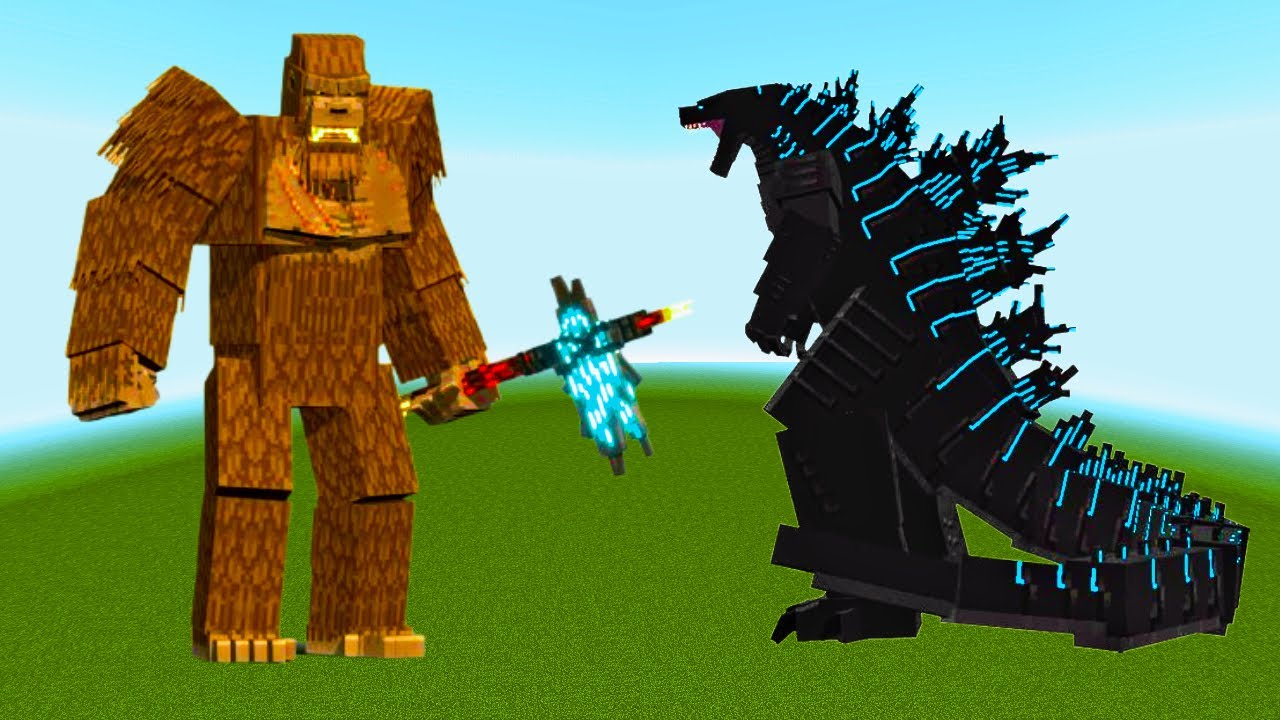 UPDATED MOD: Godzilla VS King Kong - new battle in Minecraft! - YouTube