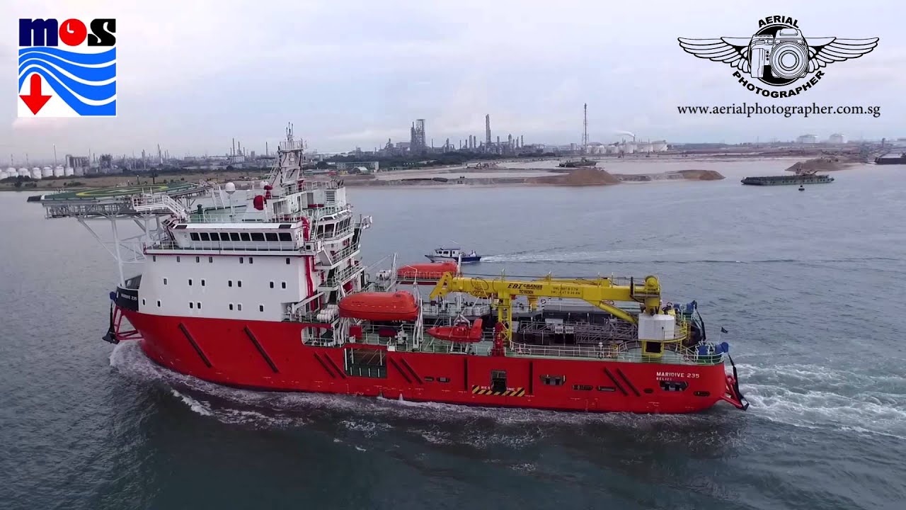 MARIDIVE 235 Multi purpose Offshore Support Vessel by Aerial Photographer SG - YouTube
