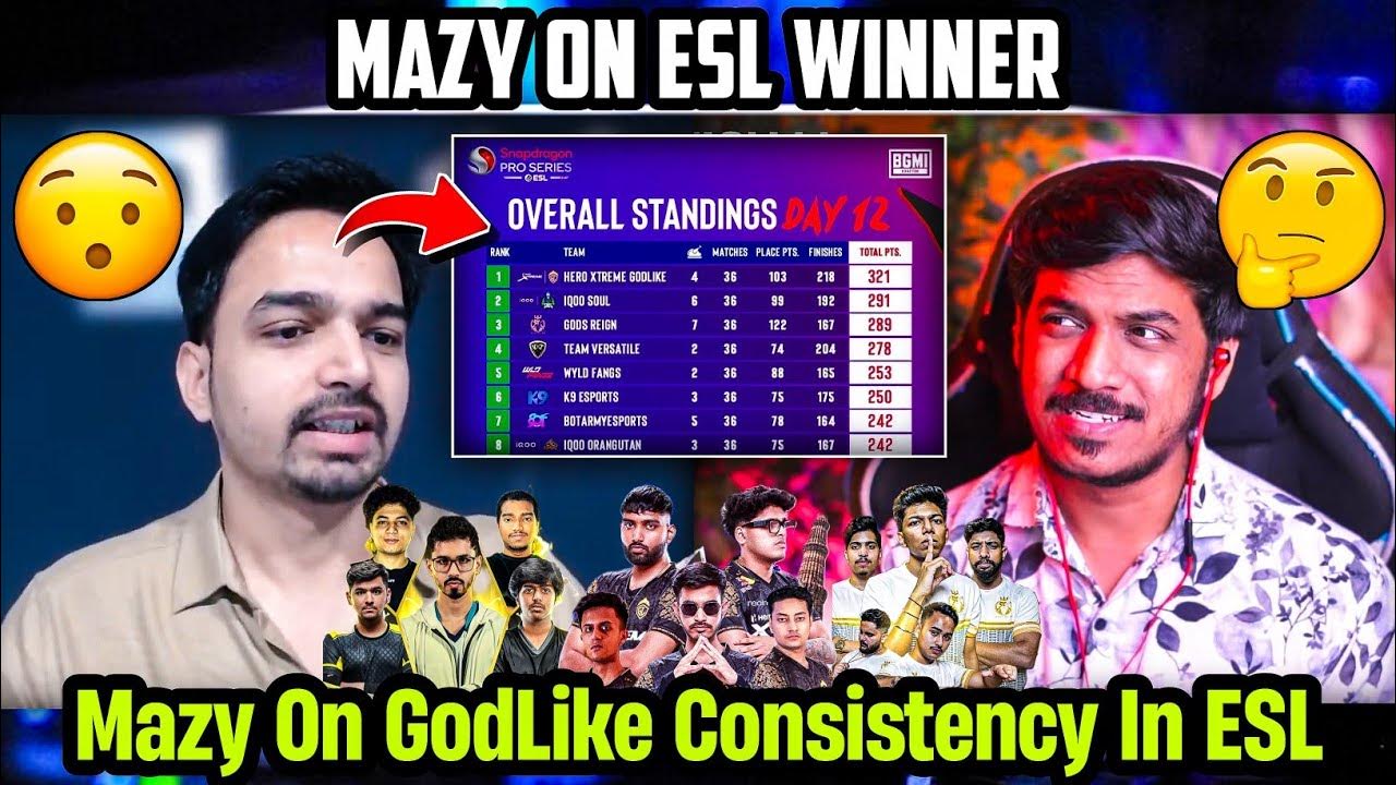 Mazy React on GodLike Consistency in ESL Bgmi Tournament🔥🥵 iFlicks on ESL Lan Devices😯 - YouTube