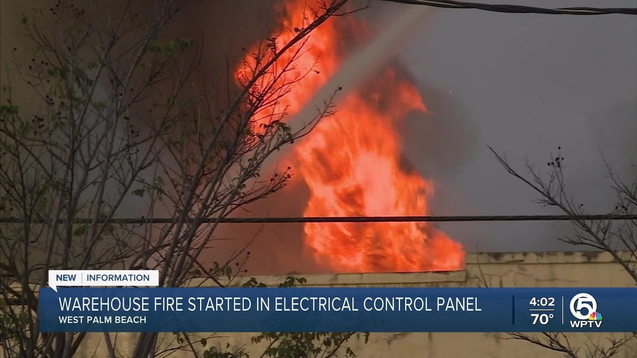 Warehouse fire started in electrical control panel, police say - YouTube