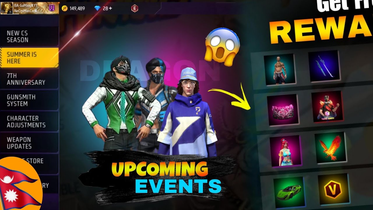 DON'T MISS UPCOMING EVENTS OF FREE FIRE || FREE FIRE EVENTS NEWS AND ...