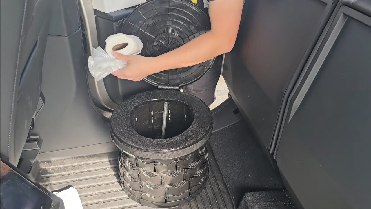 Tesla Cybertruck Portable Collapsible Toilet Demo Perfect Size for Use ...