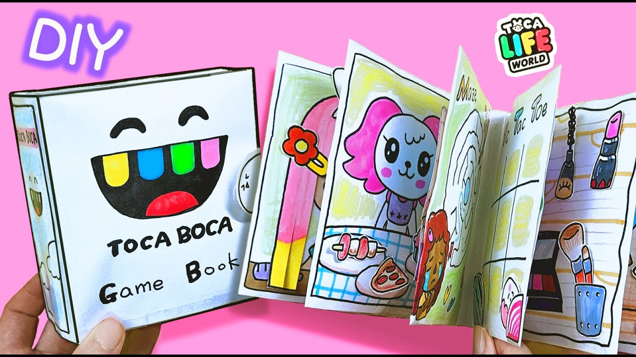 (Tutorial) 8 Toca Boca Gaming Book / Paper Games book DIY #fun #asmr ...