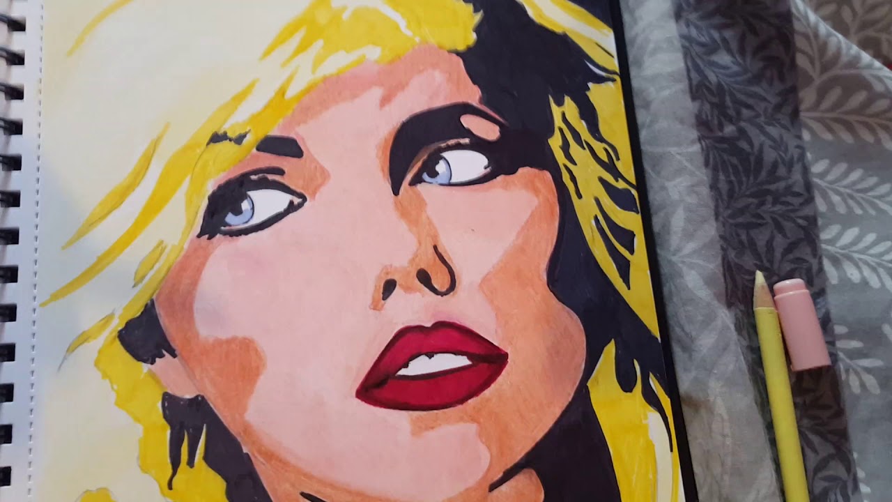 My drawing of Debbie Harry (Blondie) pop art style . - YouTube
