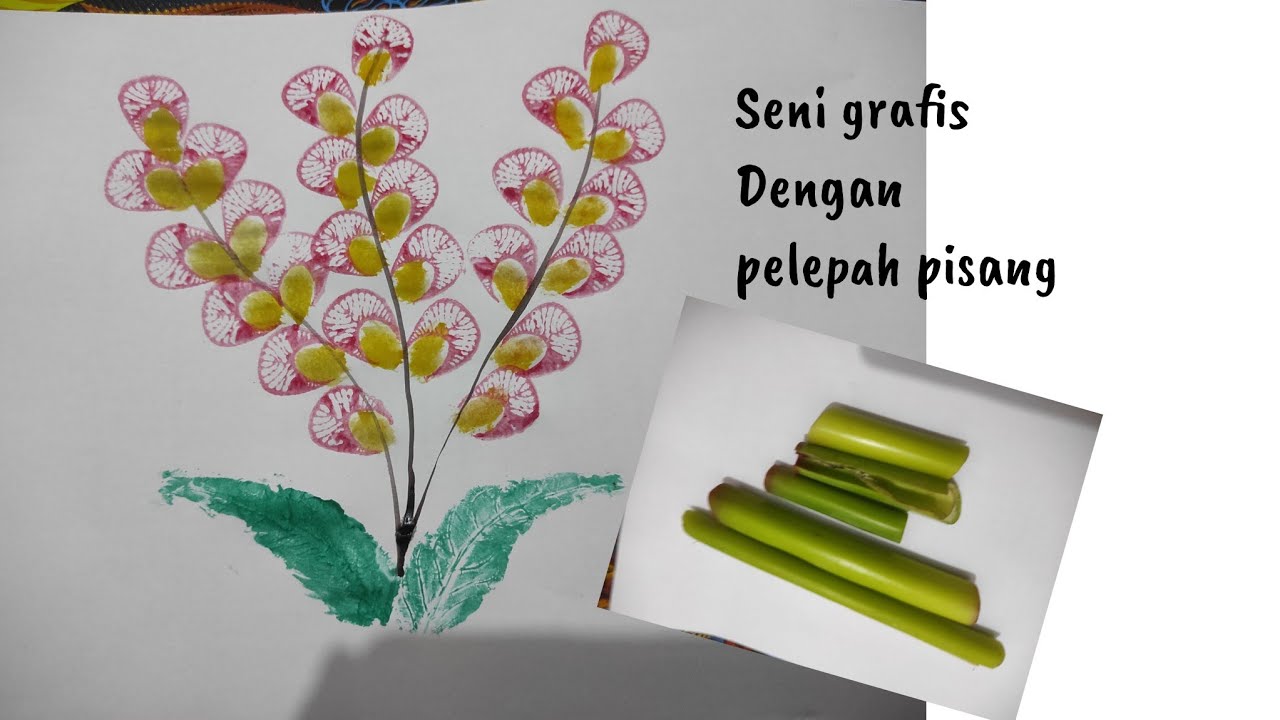 Seni grafis cetak tinggi dengan pelepah pisang// Ragam hias teknik cap ...