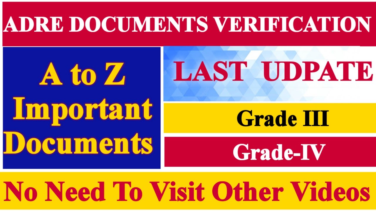 Adre Grade-IV Grade III Important Documents | Adre Documents ...