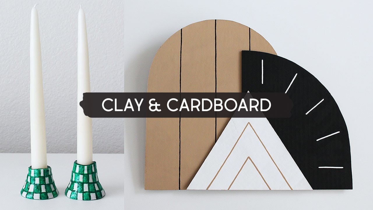 Using Up Extra Clay + Cardboard | DIY Candlestick Holders and Cardboard ...