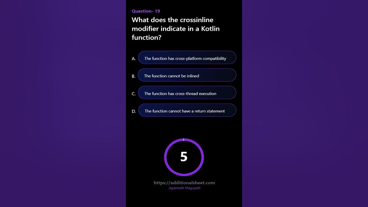 What does the crossinline modifier indicate in a Kotlin function - YouTube