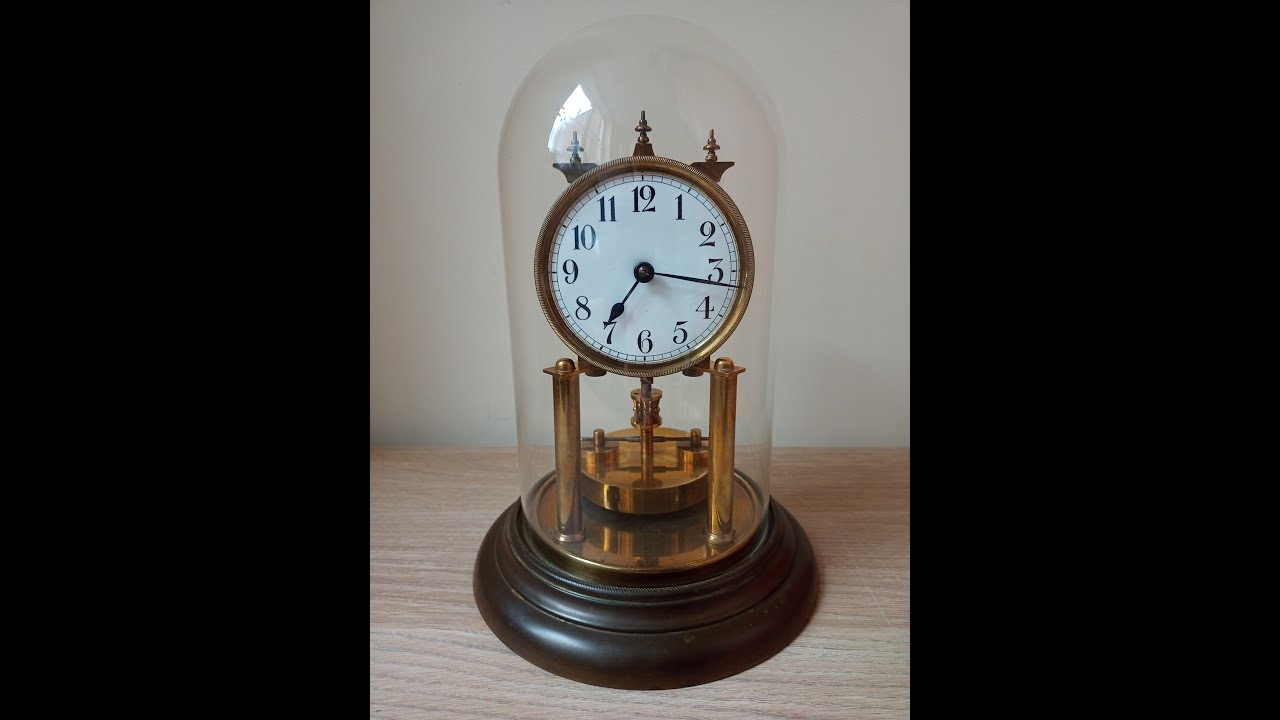 Phillip Hauck 400 day clock anniversary torsion clock under glass dome ...