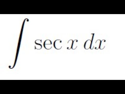 integral sec x dx - YouTube