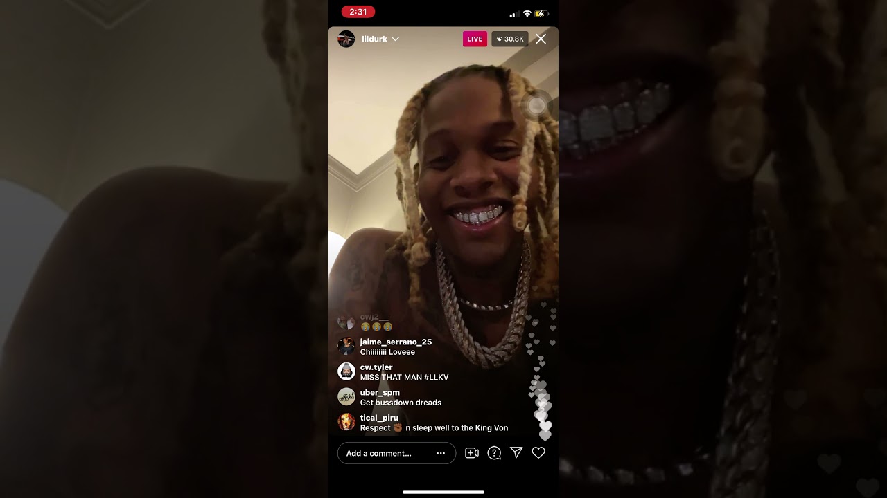 LIL DURK SHOWING OFF HIS VROY CHAIN 🔥 AND RACKS 💸💸 # LLKV 🕊IG LIVE ‼️‼️ ...