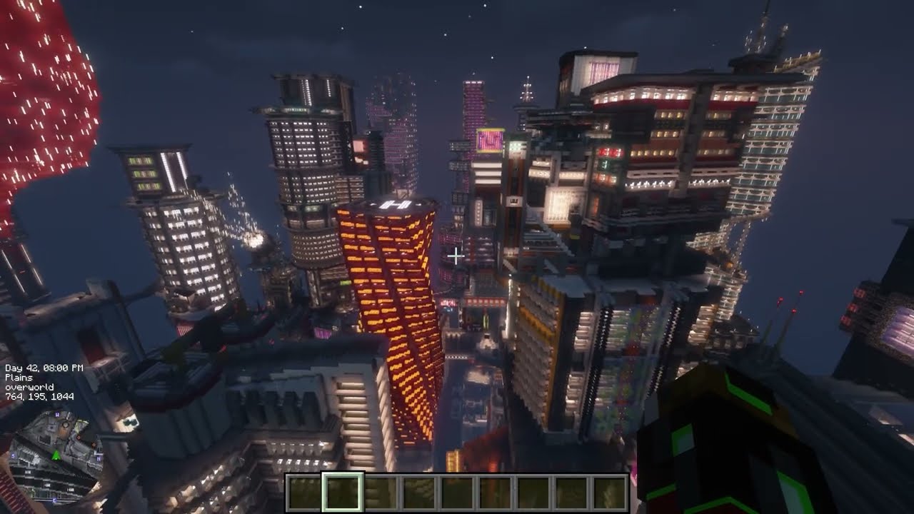 Night City in MINECRAFT!! World Download in the Description! (also yes ...
