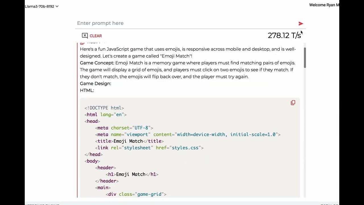 Real-time Groq coding using Llama 3 - YouTube