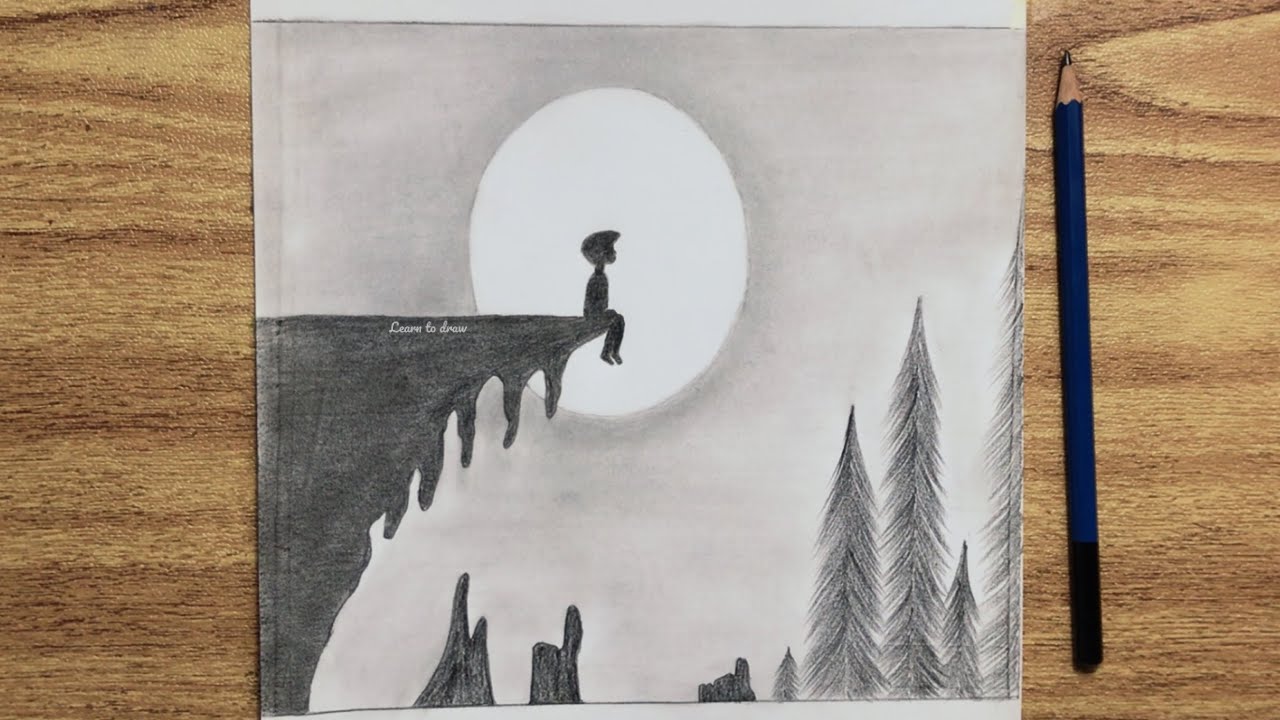 Alone Boy Pencil Drawing | Drawing of Nature | Sad Boy pencil drawing ...