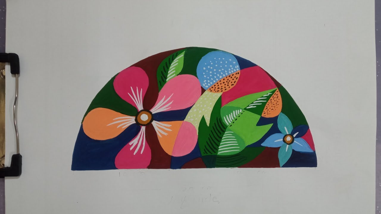 Design In Semicircle of 20 CM | Design Drawing For Elementary Grade ...