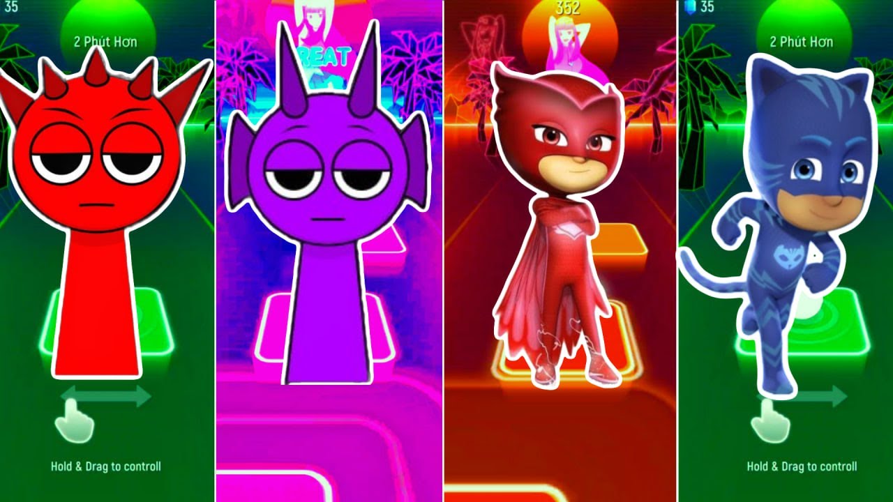 PJ Masks vs INCREDIBOX SPRUNKI🎵Tiles hop EDM Rush - YouTube