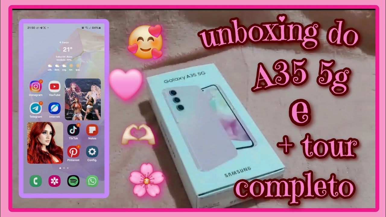 Uniboxing do a35 5g e + tour completo. 🩷🌸🥰🤩🍒 - YouTube