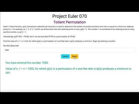 Project Euler 070 - Totient Permutation - YouTube