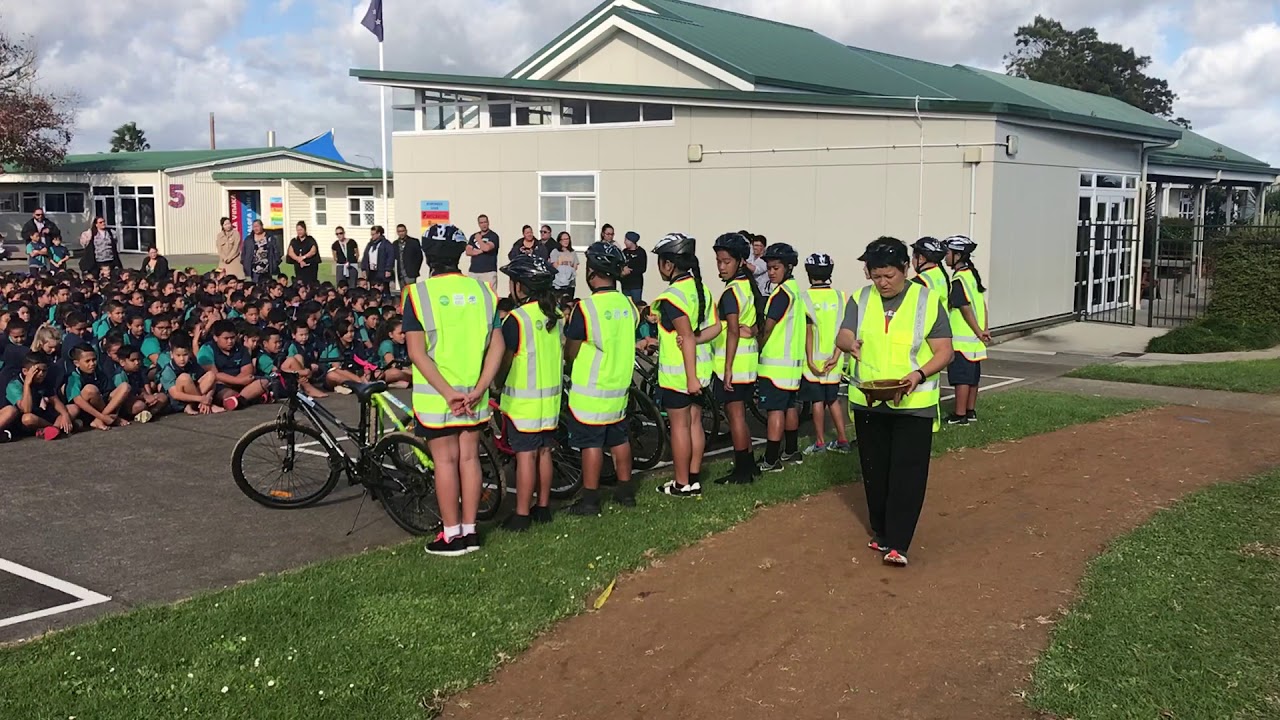 Rowandale School - Bike Track Powhiri and Blessing Ceremony - YouTube